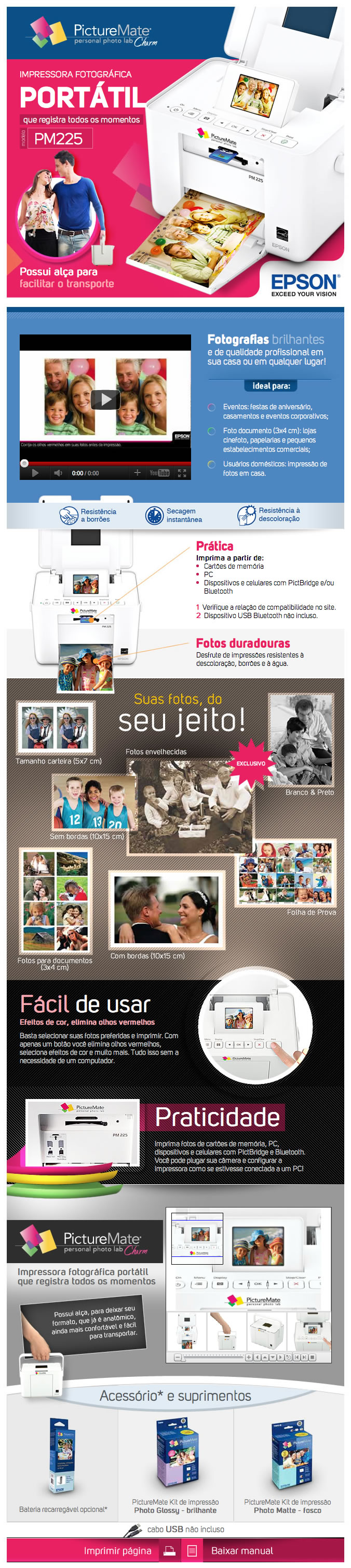 PictureMate | Impressora Fotográfica Portátil Epson | PM225